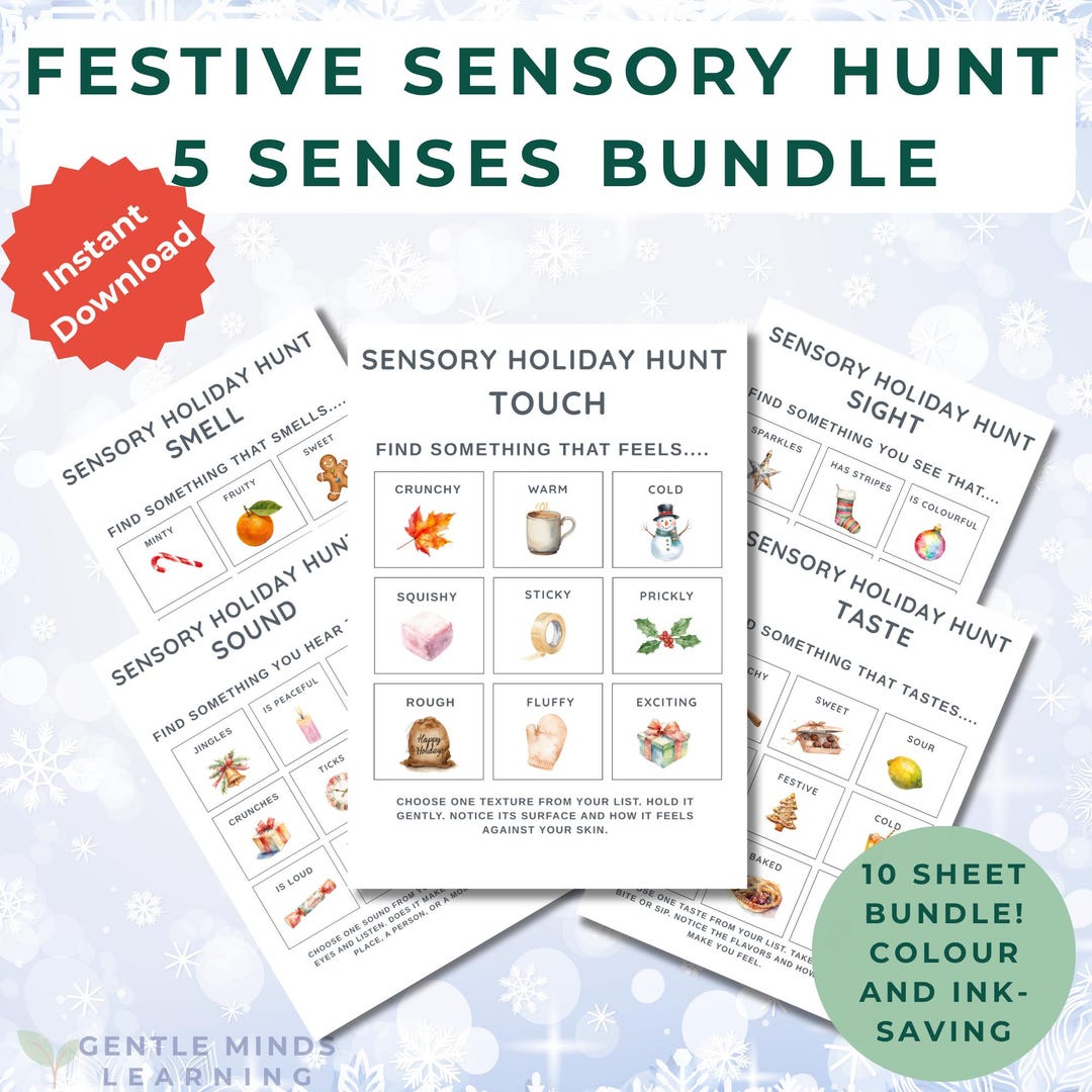 Christmas 5 Senses Scavenger Hunt | Holiday Sensory Activities ...