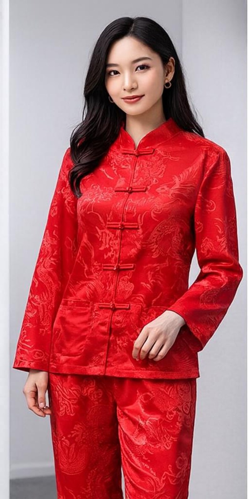 Tang-Anzug-Set – Chinesisches Hanfu-Outfit in Seidenoptik ...
