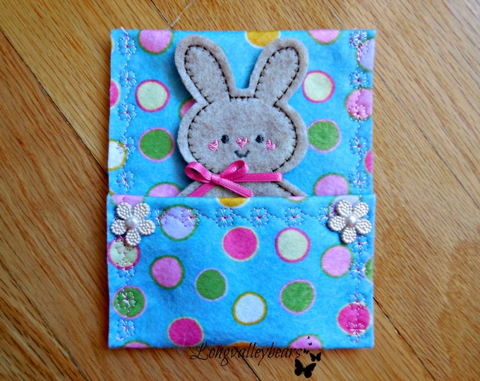 Felt Flat Bunny With Pouch Felt Easter Bunny Bunny With - Etsy