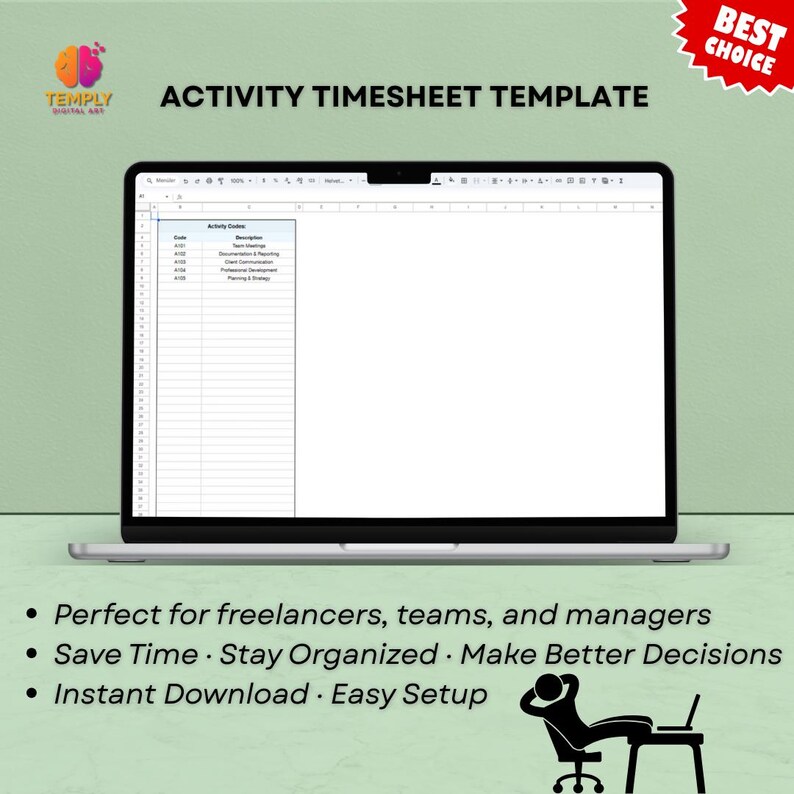 Editable Activity Timesheet Template – Digital Time Tracker for Google ...