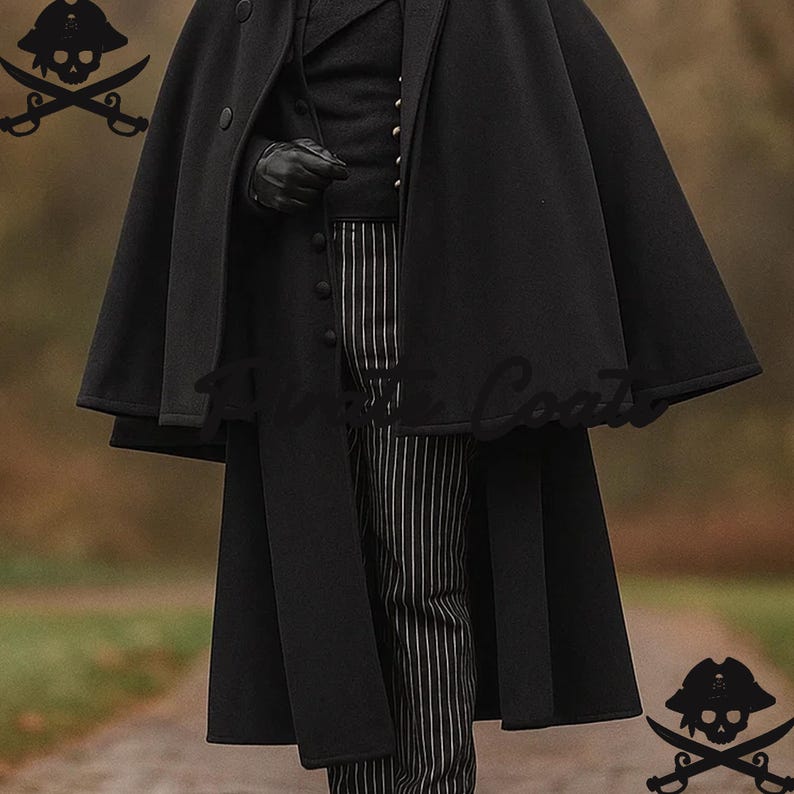Inverness Cape Coat, Traditional Cloak, Regency Garrick Overcoat, Men's ...