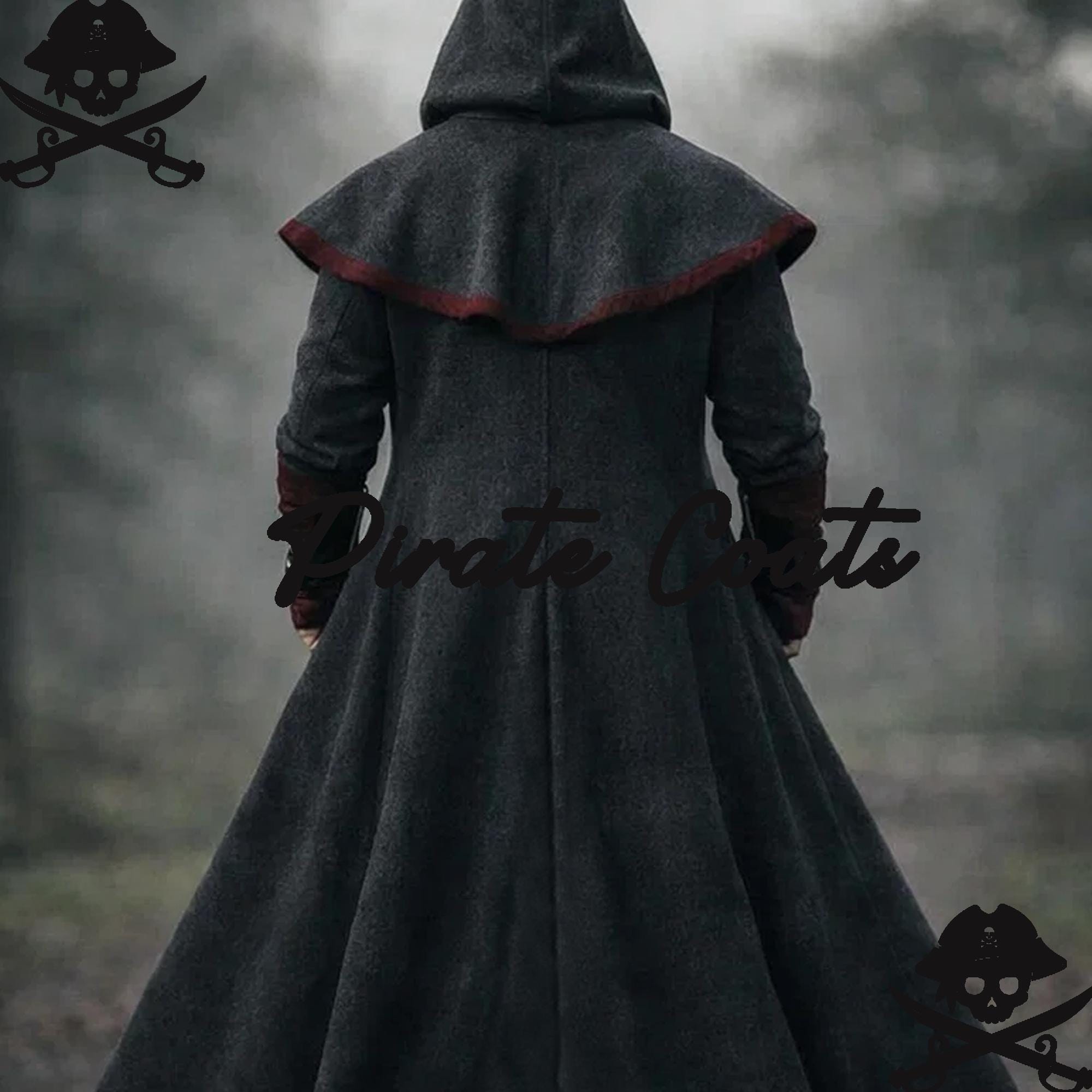 Medieval Hooded Long Coat: Gothic Ranger Cloak Overcoat, Victorian ...