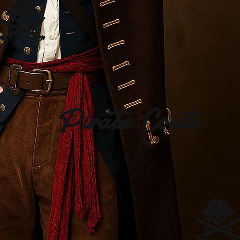 Captain Jack Sparrow Coat : Maroon Wool Buccaneer Men Jacket ...