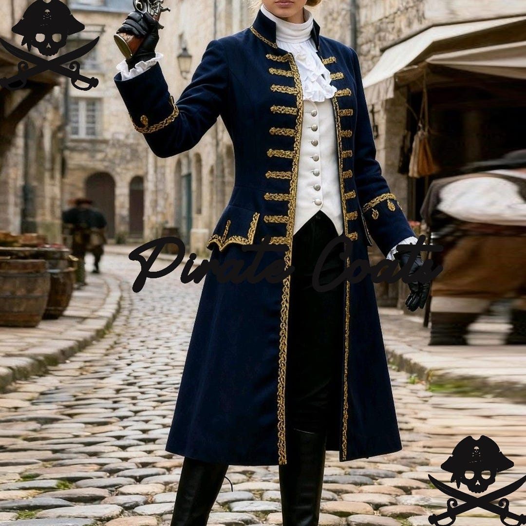Pirate Caribbean Black Wool Cosplay: Victorian Steampunk Hook Captain ...