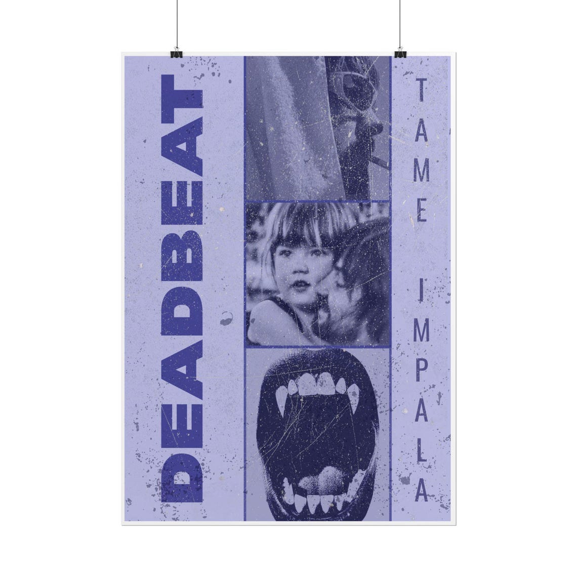 Deadbeat Tame Impala Poster | Band Art, Purple Collage, Vintage Photo ...