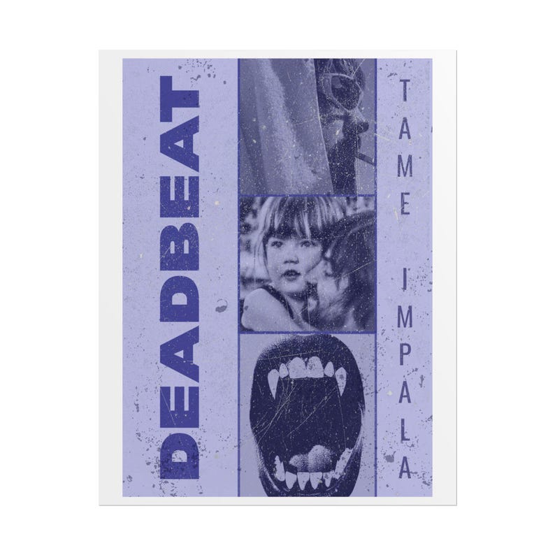 Deadbeat Tame Impala Poster | Band Art, Purple Collage, Vintage Photo ...
