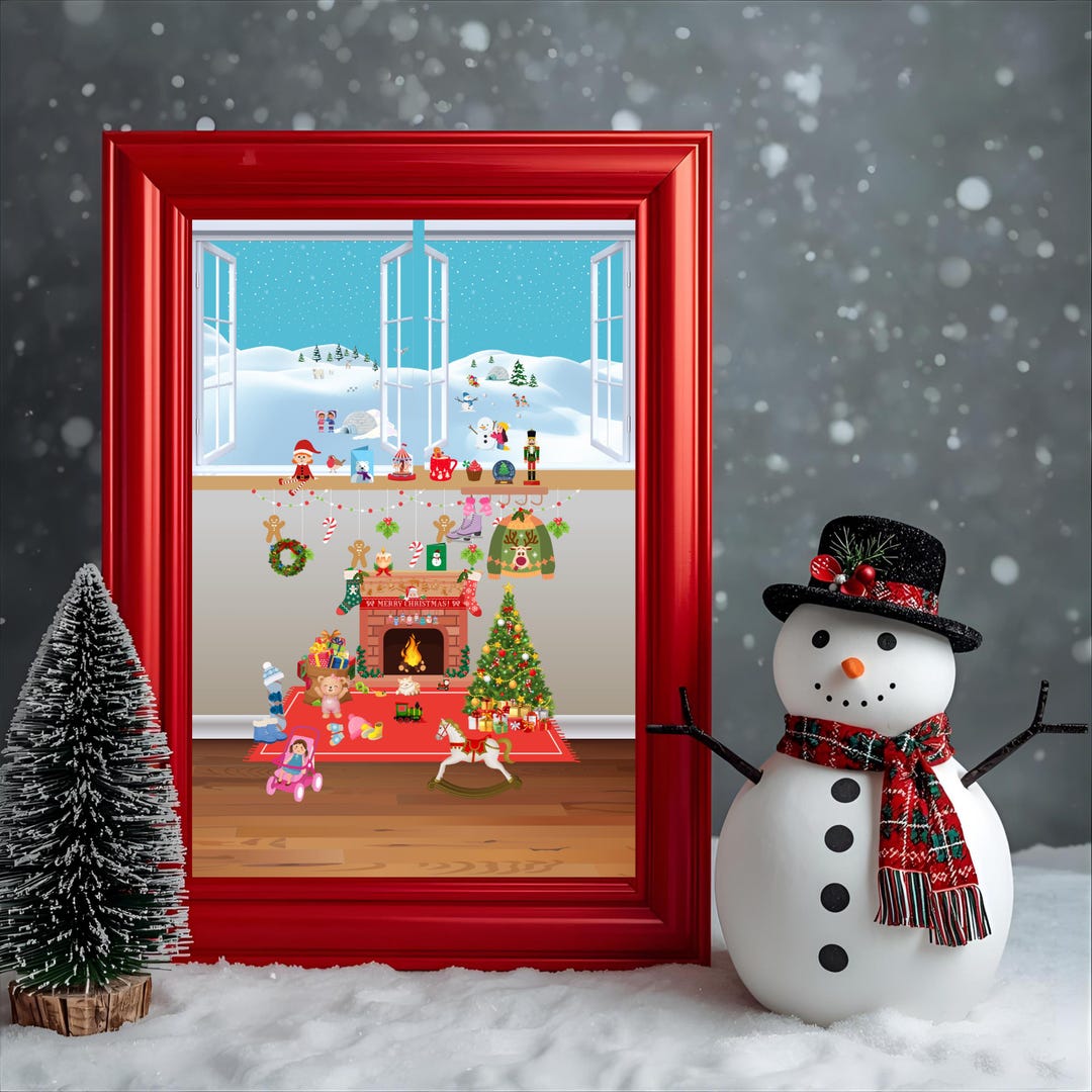 Printable Christmas Fun Kids Poster, Festive Winter Children Bedroom ...