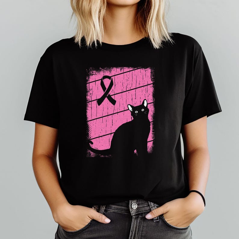 Cat Breast Cancer Awareness PNG Bundle, in October We Wear Pink Cat Mom ...