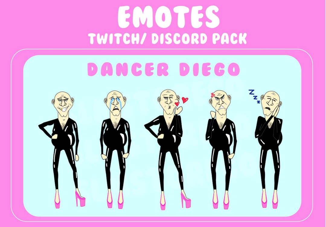 Stickers "dancer Diego" 5 Individual Emotes - Etsy