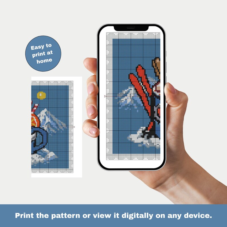 Postage Stamp Cross Stitch Pattern Winter Apres Ski Party Hotchocolate ...