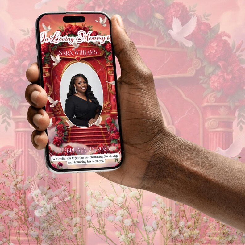 Animated Funeral Video Invitation, DIY Template Design, Celebration of ...