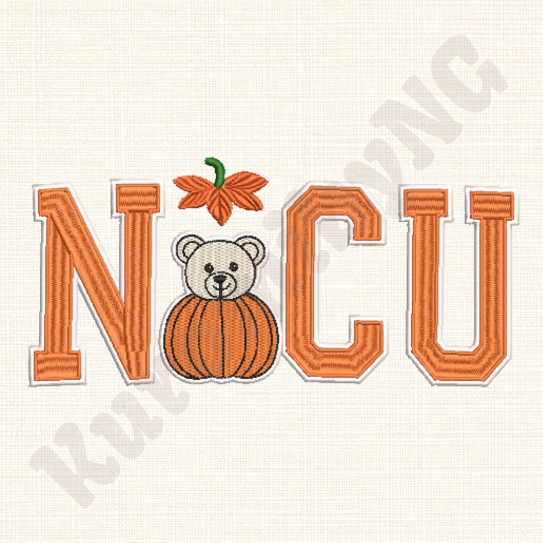 NICU Fall Bear Embroidery Design, Halloween Thanksgiving (digital ...