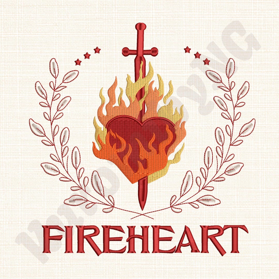 Fireheart Embroidery Design, Throne of Glass Booktok Merch (digital ...