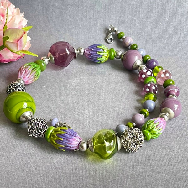 Lampwork Bead Necklace - Etsy
