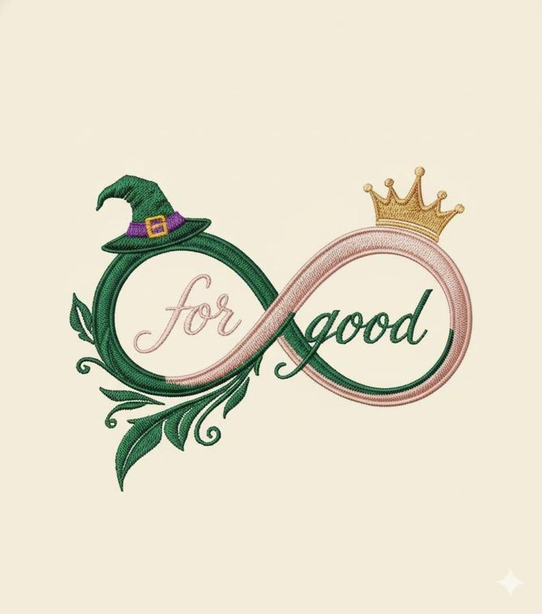 EMBROIDERED Wicked Elphaba Glinda Design, for Good Quote Design ...