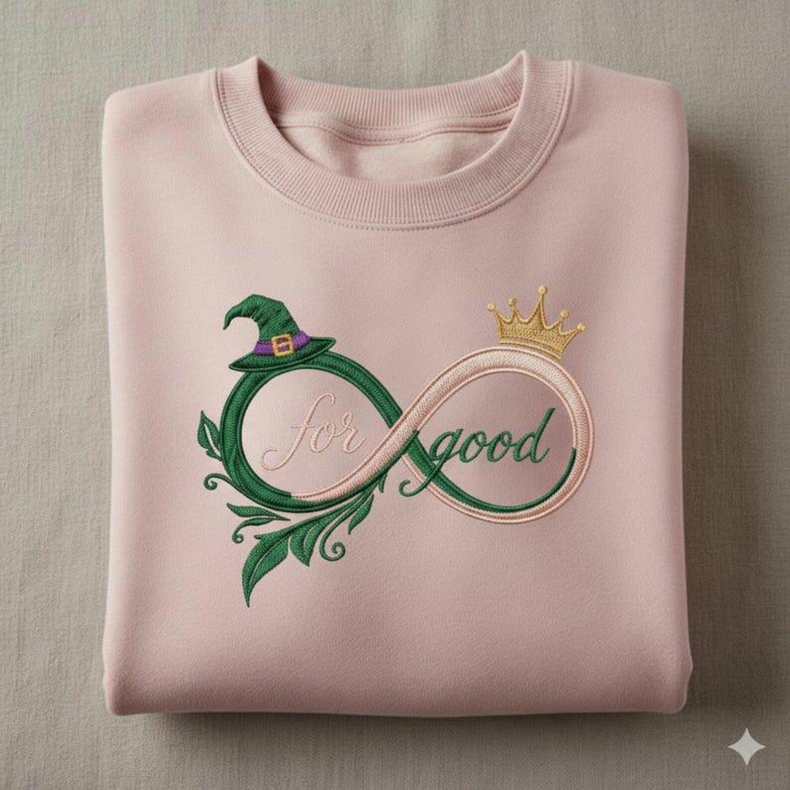 EMBROIDERED Wicked Elphaba Glinda Design, for Good Quote Design ...