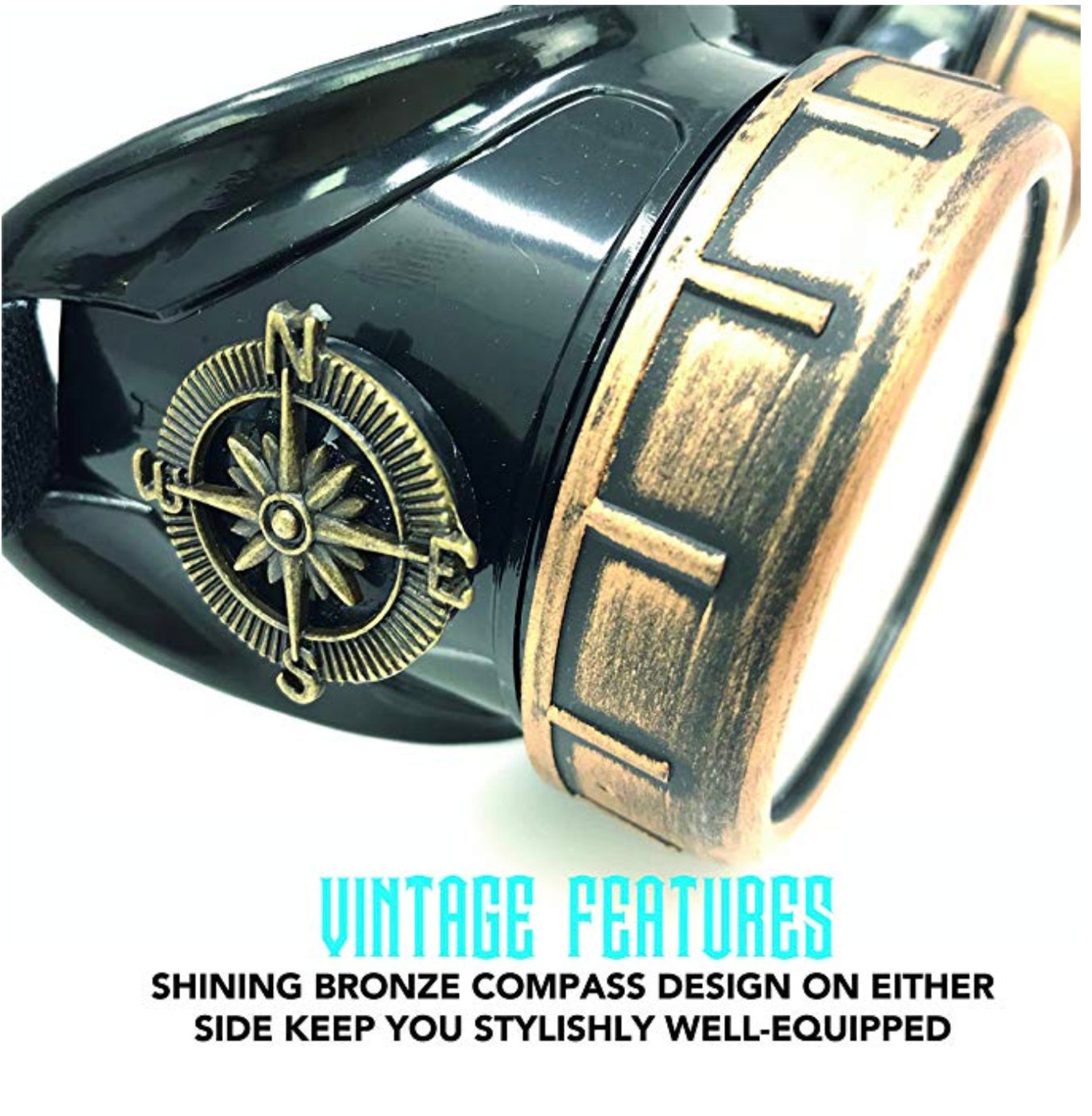 Steampunk Goggles-rave Glasses Victorian Style With Compass - Etsy