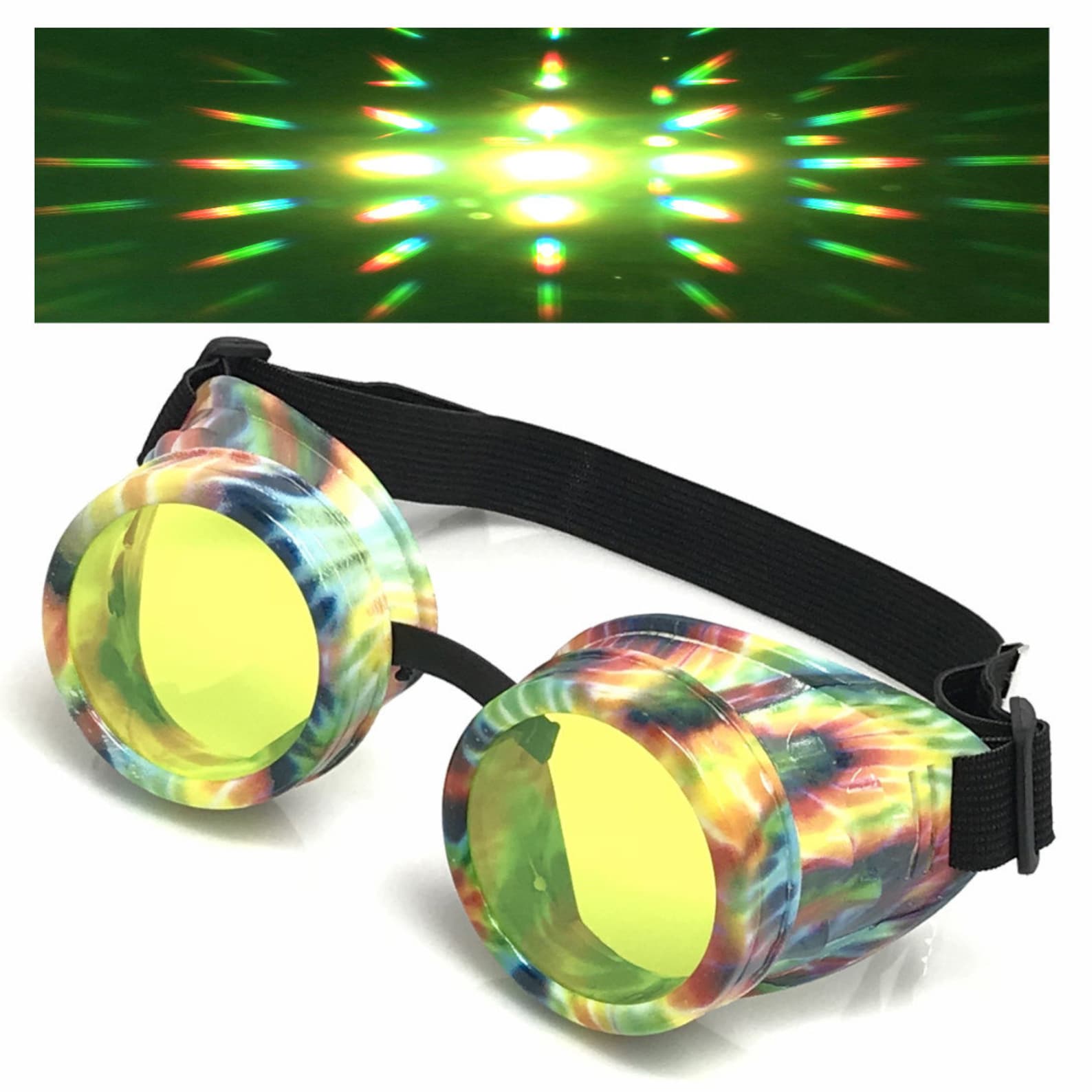 UV Glow in the Dark Steampunk Rave Steampunk Goggles Prism Diffraction ...