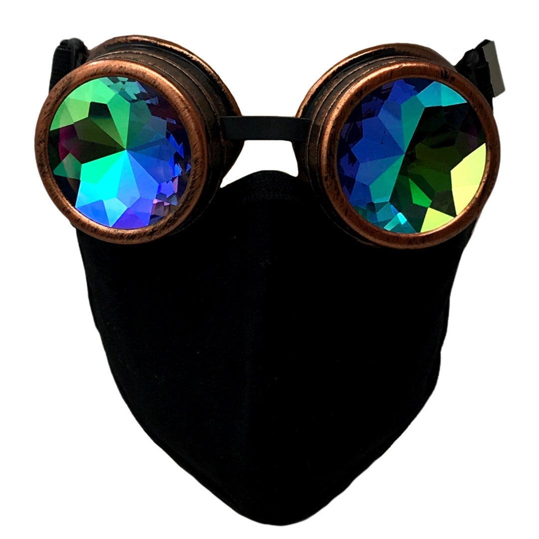 Steampunk Rave Mask Black Washable Reusable Cloth Black Men - Etsy
