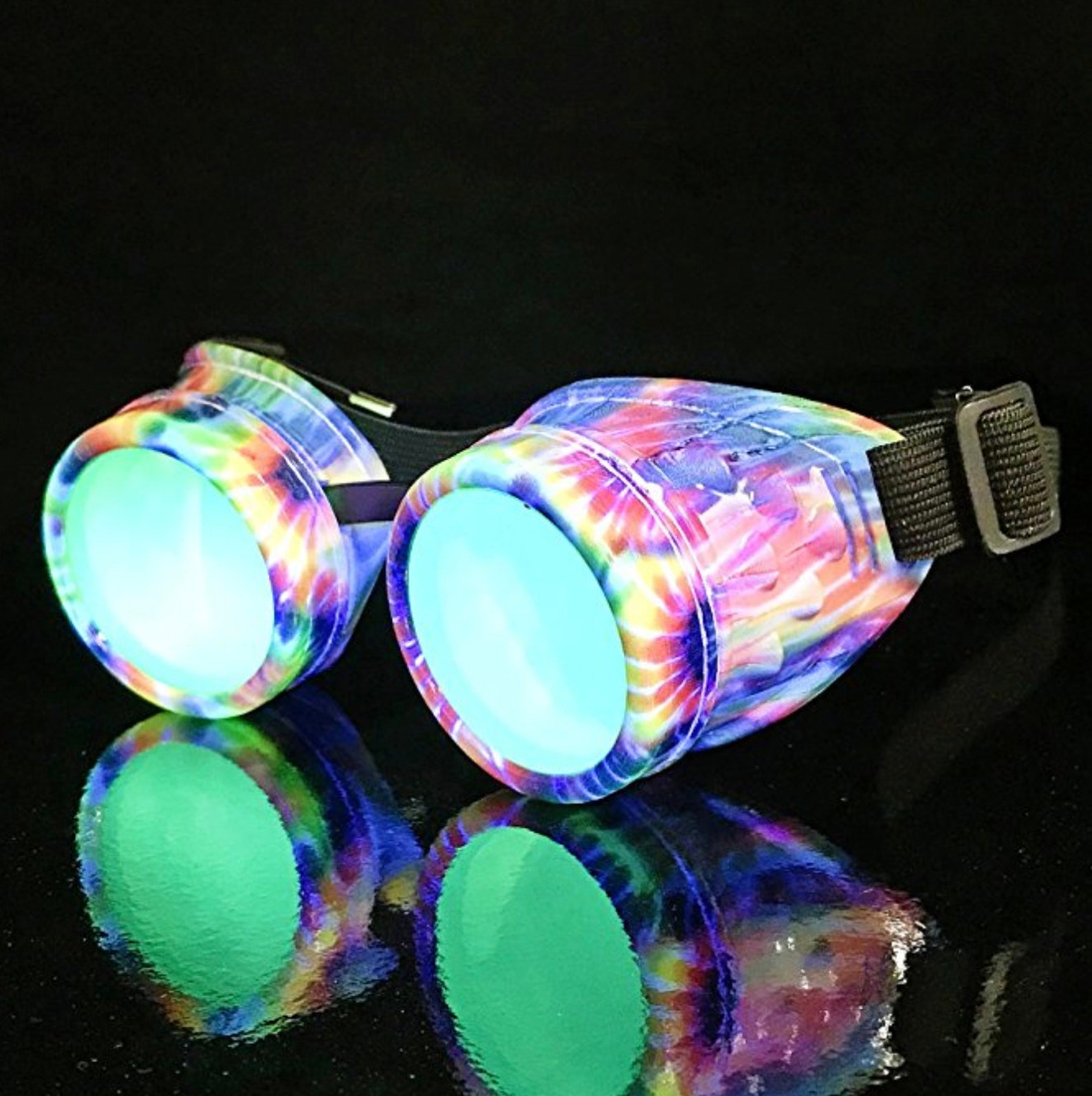 UV Glow in the Dark Steampunk Rave Steampunk Goggles Spiral Diffraction ...