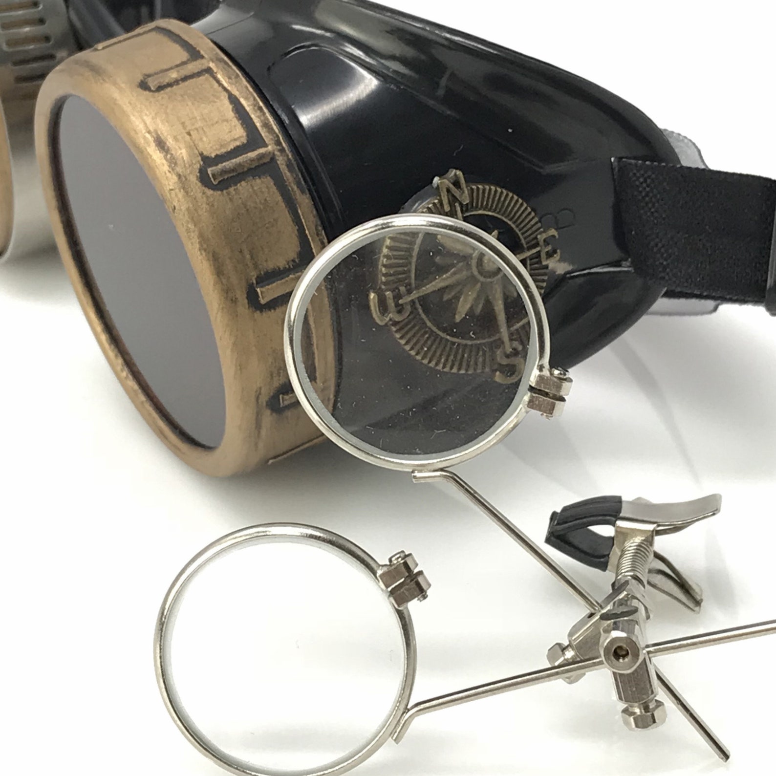 Unique Steampunk Goggles-rave Glasses Victorian Style With Compass ...