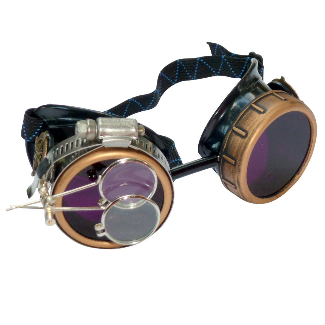 Lila Steampunk Goggles-rave Glasses Victorian Style With Compass Design ...