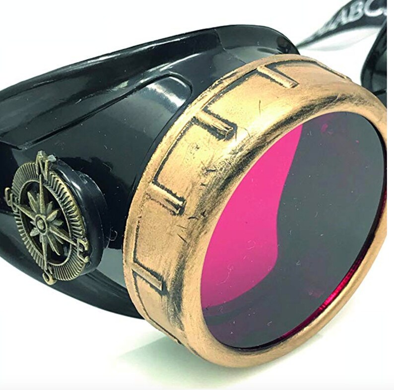 Red Steampunk Goggles-rave Glasses Victorian Style With - Etsy