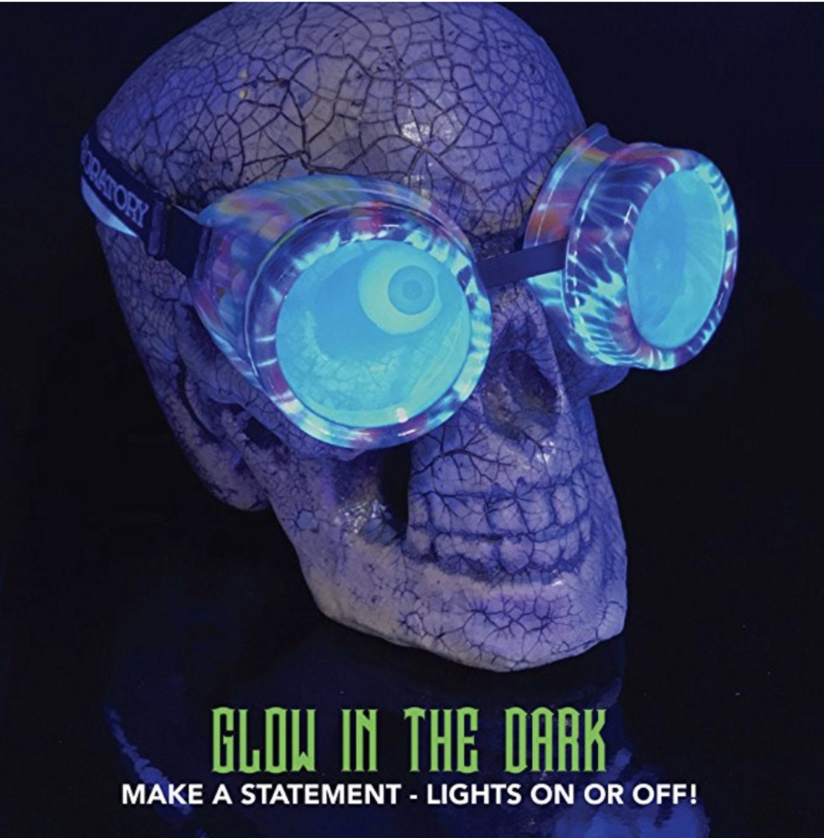 UV Glow in the Dark Steampunk Rave Steampunk Goggles Spiral Diffraction ...