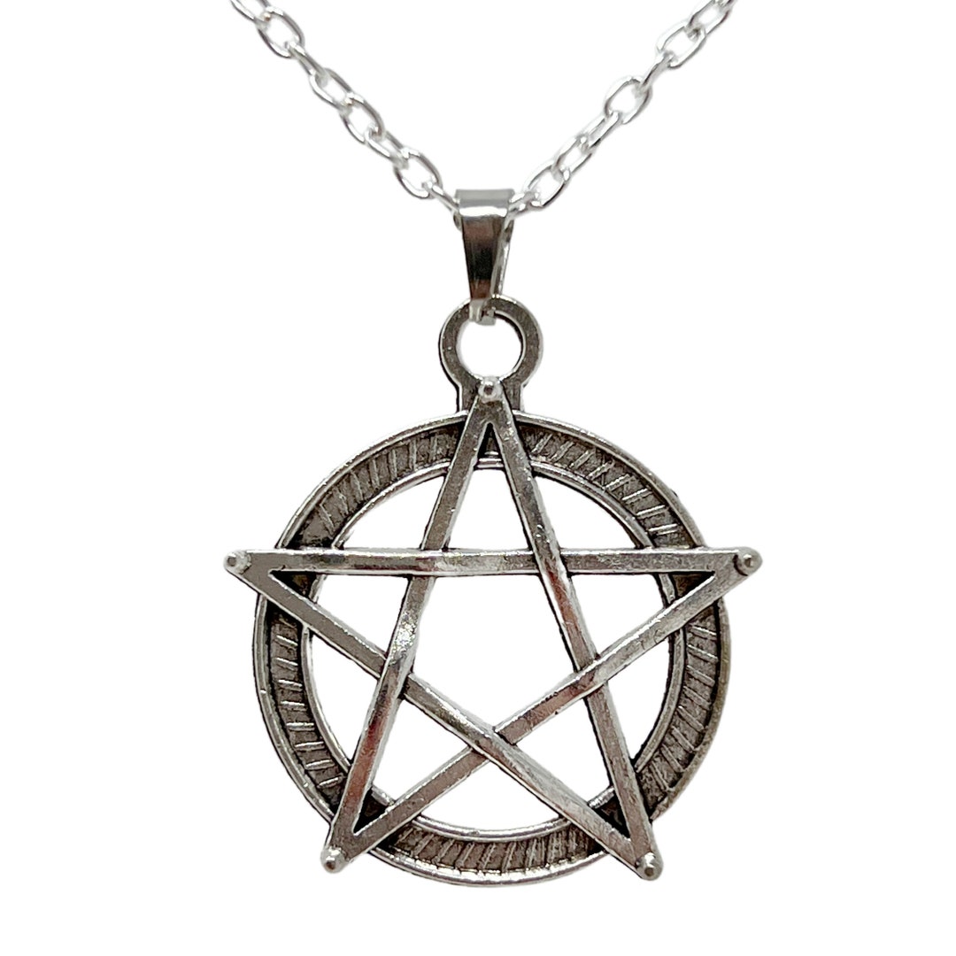 Pentagram Necklace Pentacle Pendant Wicca Jewelry for Women Men Antique ...