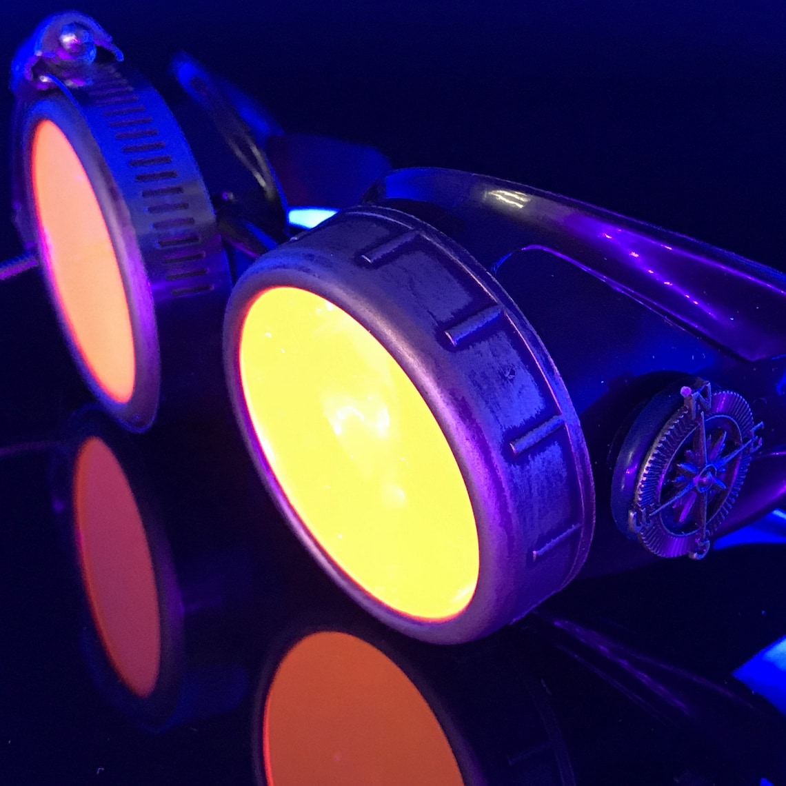 Steampunk Goggles-rave Glasses Victorian Style With Compass - Etsy