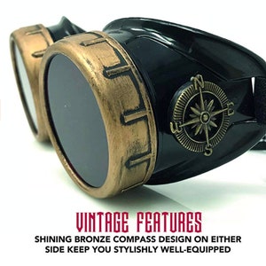 Steampunk Goggles-rave Glasses Victorian Style With Compass Design ...