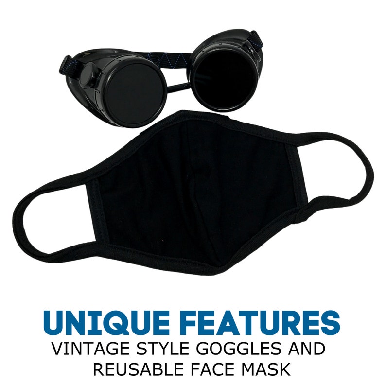 Gothic Biker Goth Mask Black Washable Reusable Cloth Black Men - Etsy