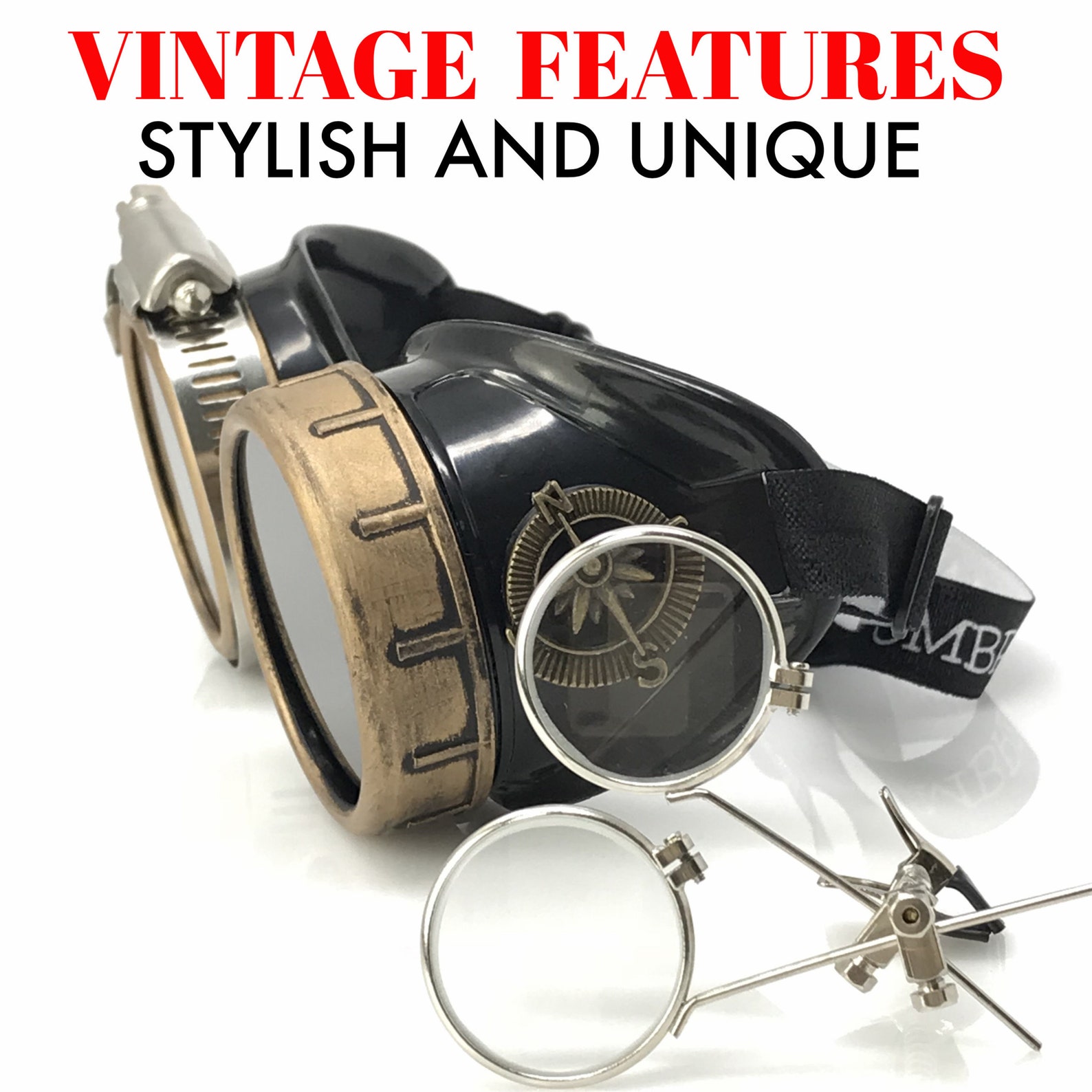 Steampunk Goggles-rave Glasses Victorian Style With Compass - Etsy