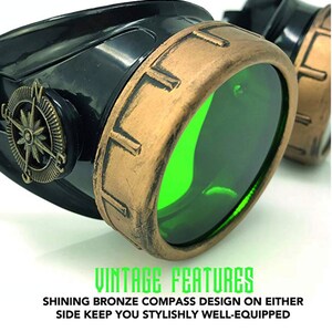 Steampunk Goggles-rave Glasses Victorian Style With Compass Design ...