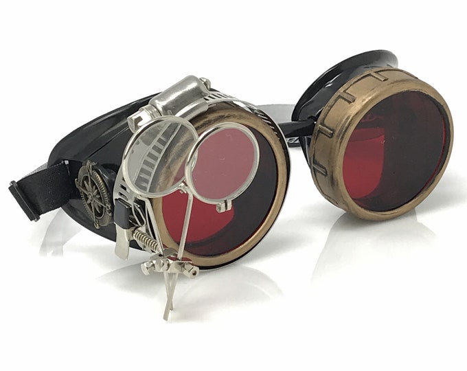 Unique Steampunk Goggles-rave Glasses Victorian Style With Compass ...
