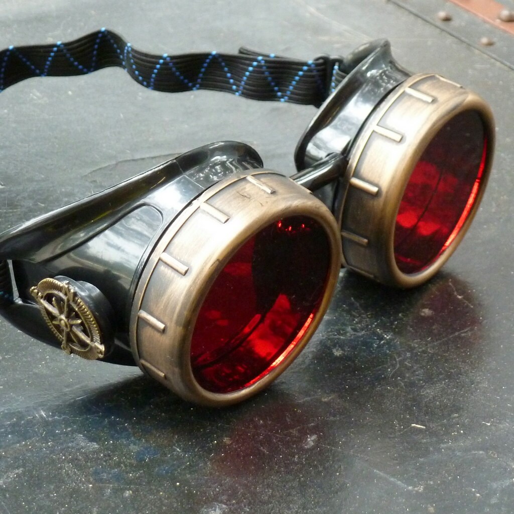 Red Steampunk Goggles-rave Glasses Victorian Style With - Etsy