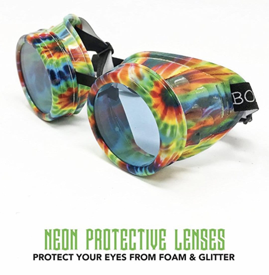 UV Glow in the Dark Steampunk Rave Steampunk Goggles Spiral Diffraction ...