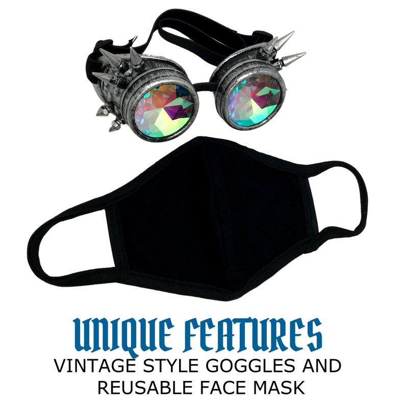 Steampunk Rave Mask Black Washable Reusable Cloth Black Men - Etsy