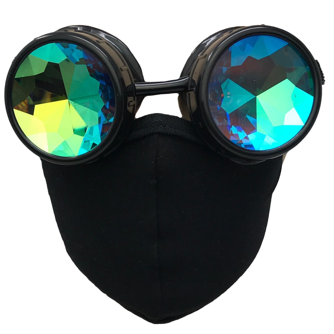 Steampunk Rave Mask Black Washable Reusable Cloth Black Men Women Face ...