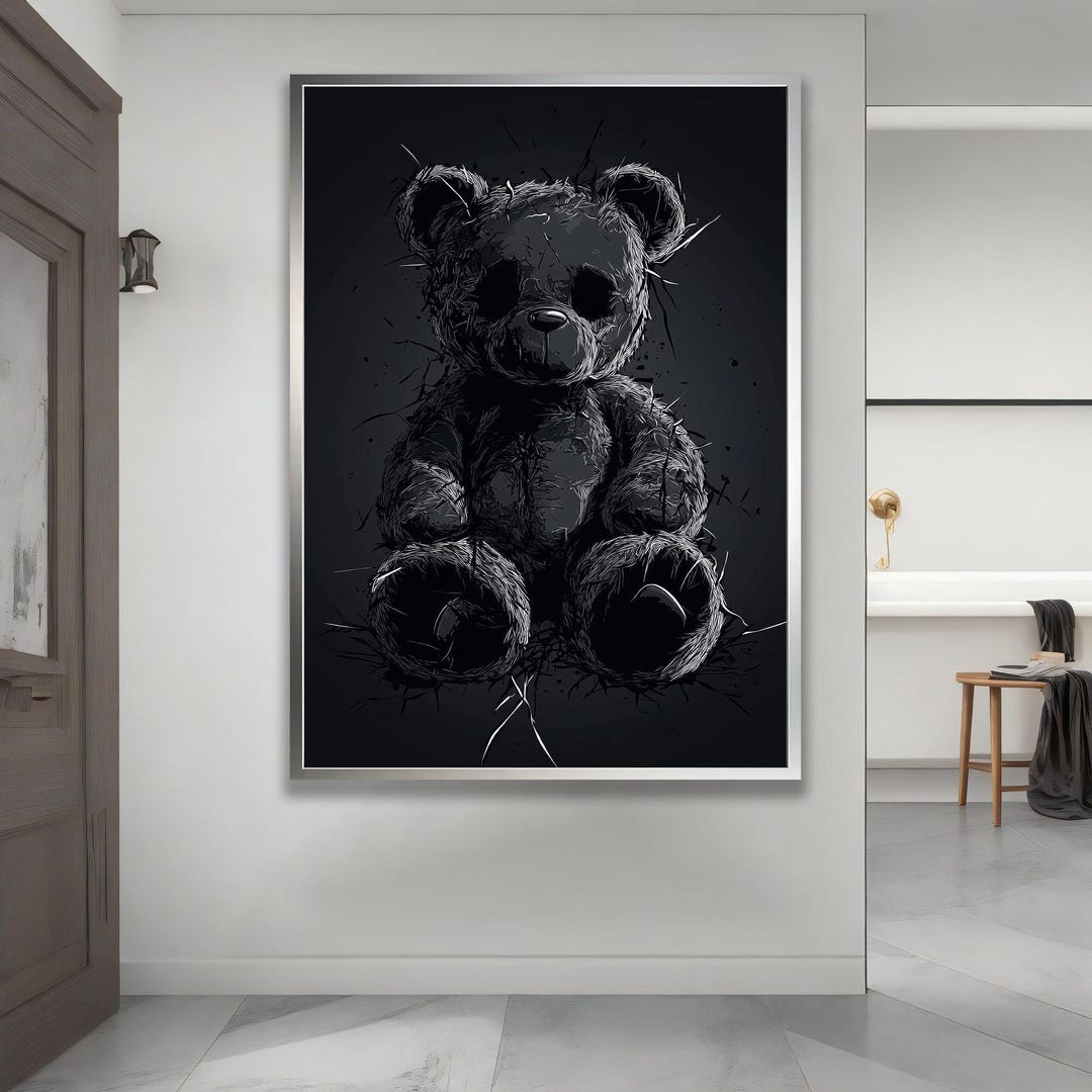 Gothic Teddy Bear Canvas Print - Dark, Creepy Wall Decor - Etsy