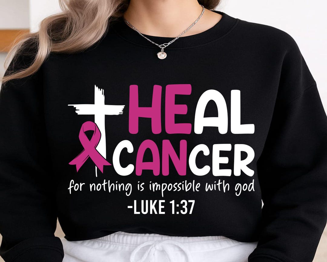 Fight Cancer Christian Svg: Pink Ribbon Breast Cancer Awareness ...