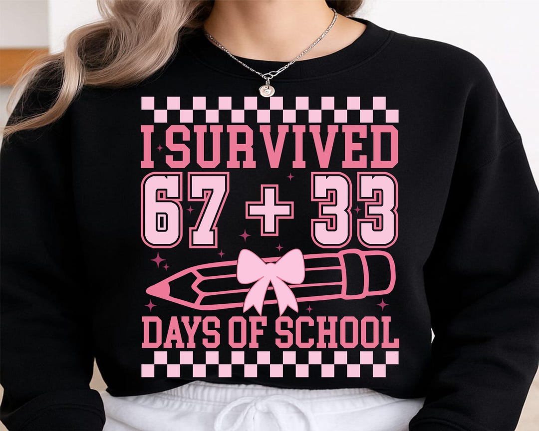 100 Days of School Png Svg: Pink Bow Checkered Design (digital Download ...