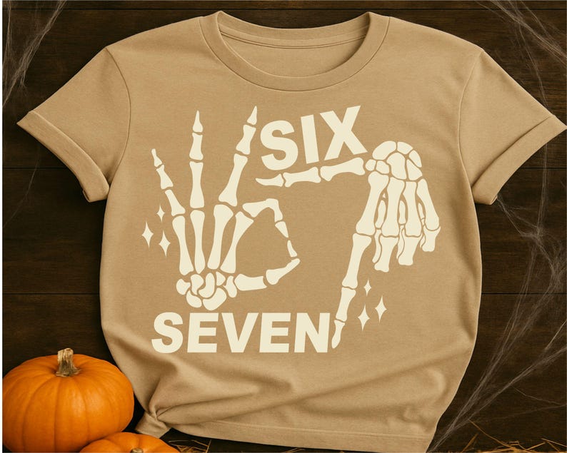 Six Seven Meme Svg, Funny Halloween Skeleton Hands Clipart (digital ...