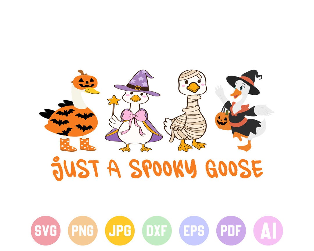 Spooky Goose Halloween SVG: Funny Goose PNG, Cricut Cut Files (digital ...