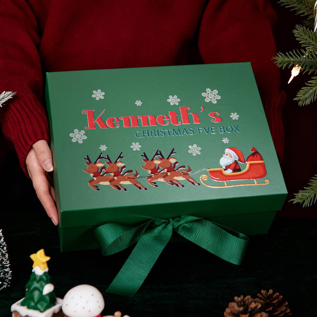 Personalised Christmas Gift Box, Christmas Eve Box With Name, Empty ...