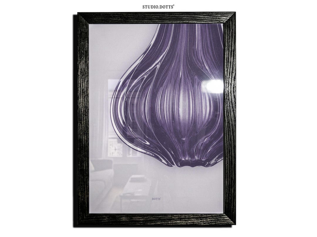 Organic Bulb Form – Purple Glass Wall Art, Minimalist Sculptural Decor ...