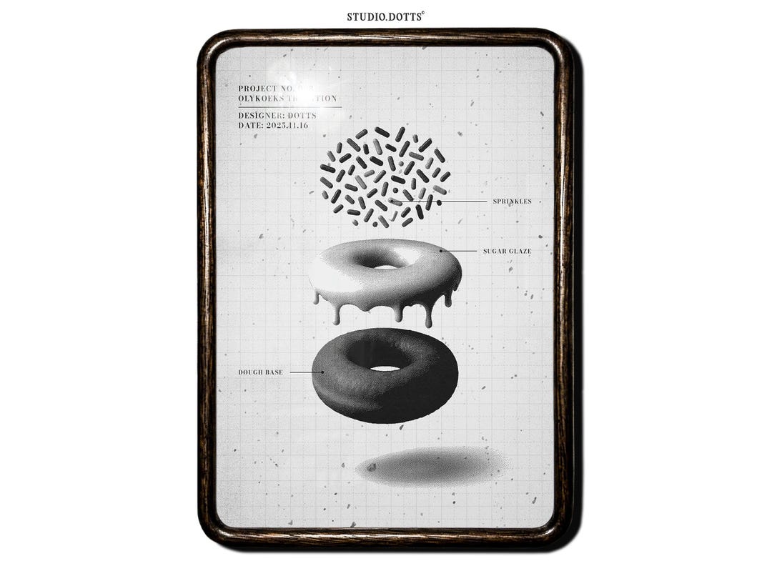 Glazed Donut Blueprint – Dessert Wall Decor, Sweet Shop Art - Etsy