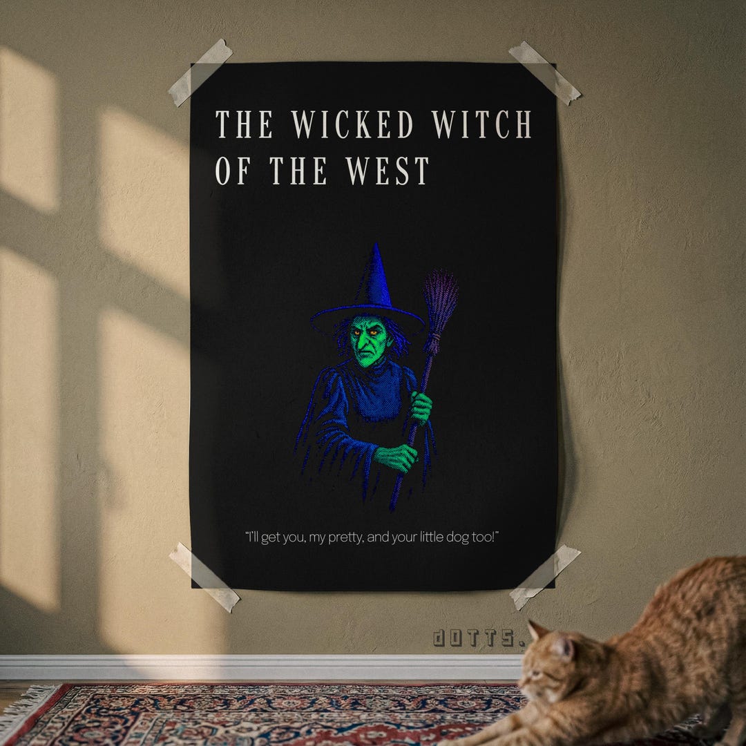 Wicked Witch of the West Pixel Art Poster – Retro Halloween Wall Print ...