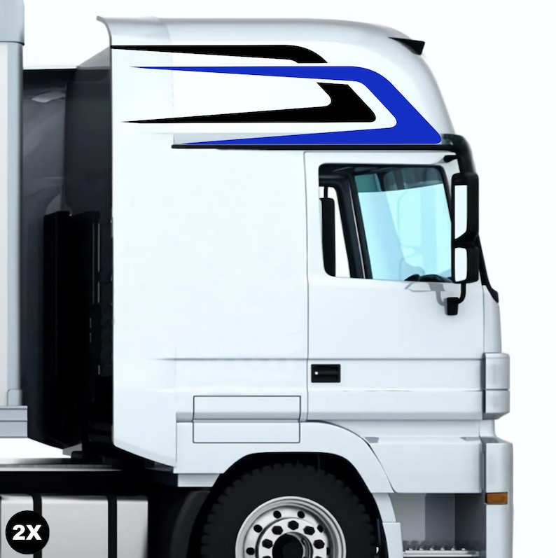 Set 2 Pcs Aero Stripes Heavy Truck Both Sides Vinyl Stickers | Tuning ...
