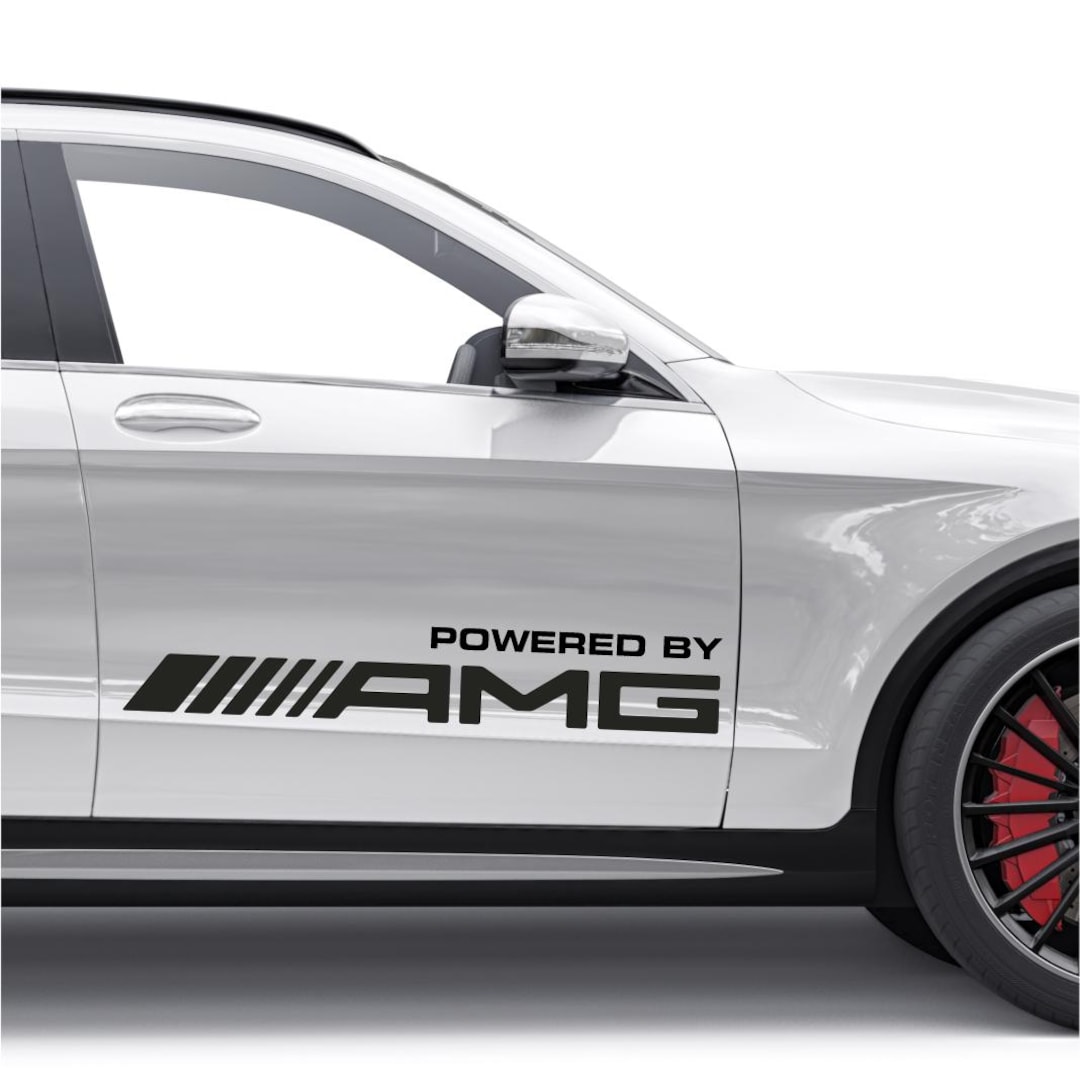 Set 4 Pcs Powerd by AMG Logo Decal Sticker Sport Racing Emblem ...